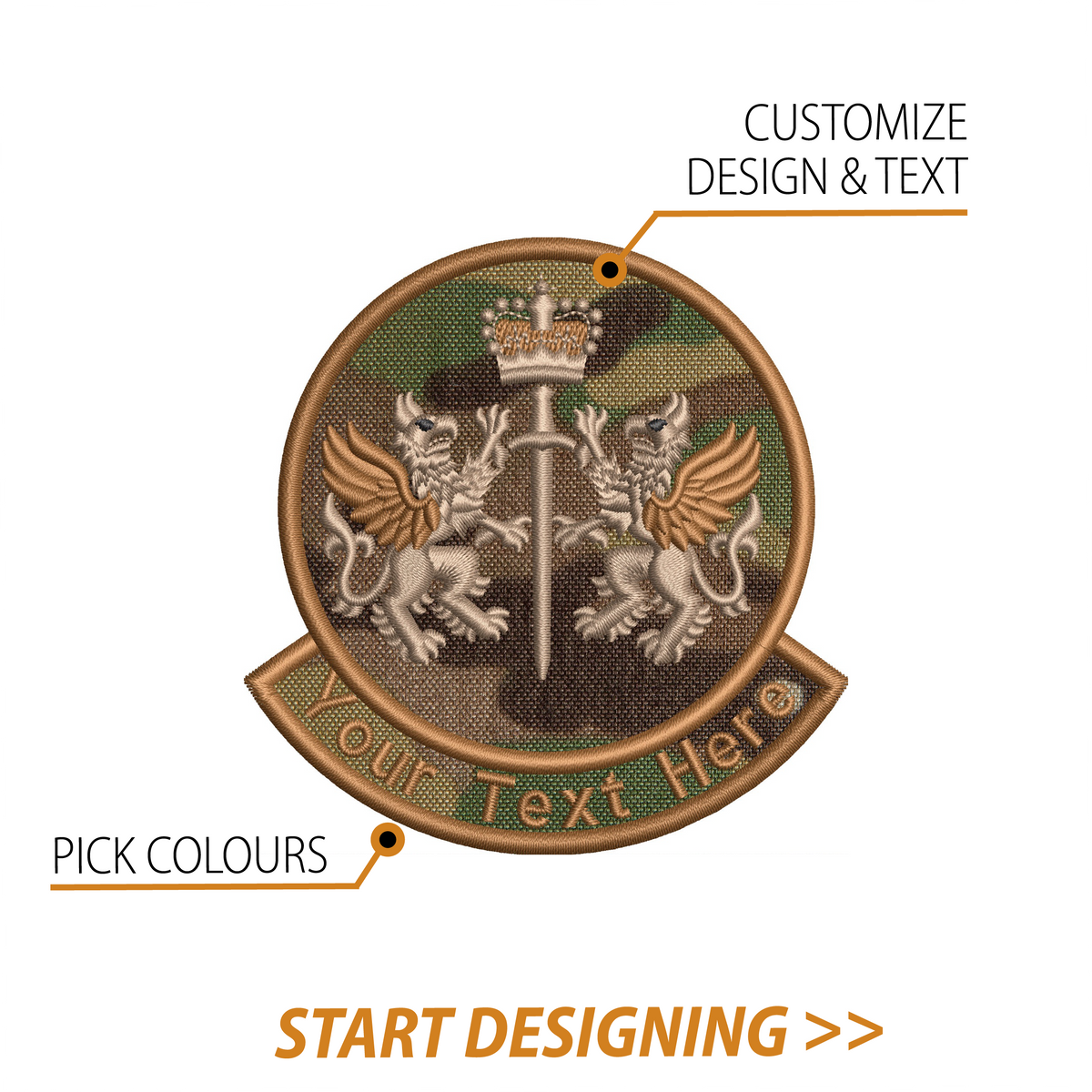 Create Your Own Patch (3 x 3" Circle With Scroll) – CPGear Tactical