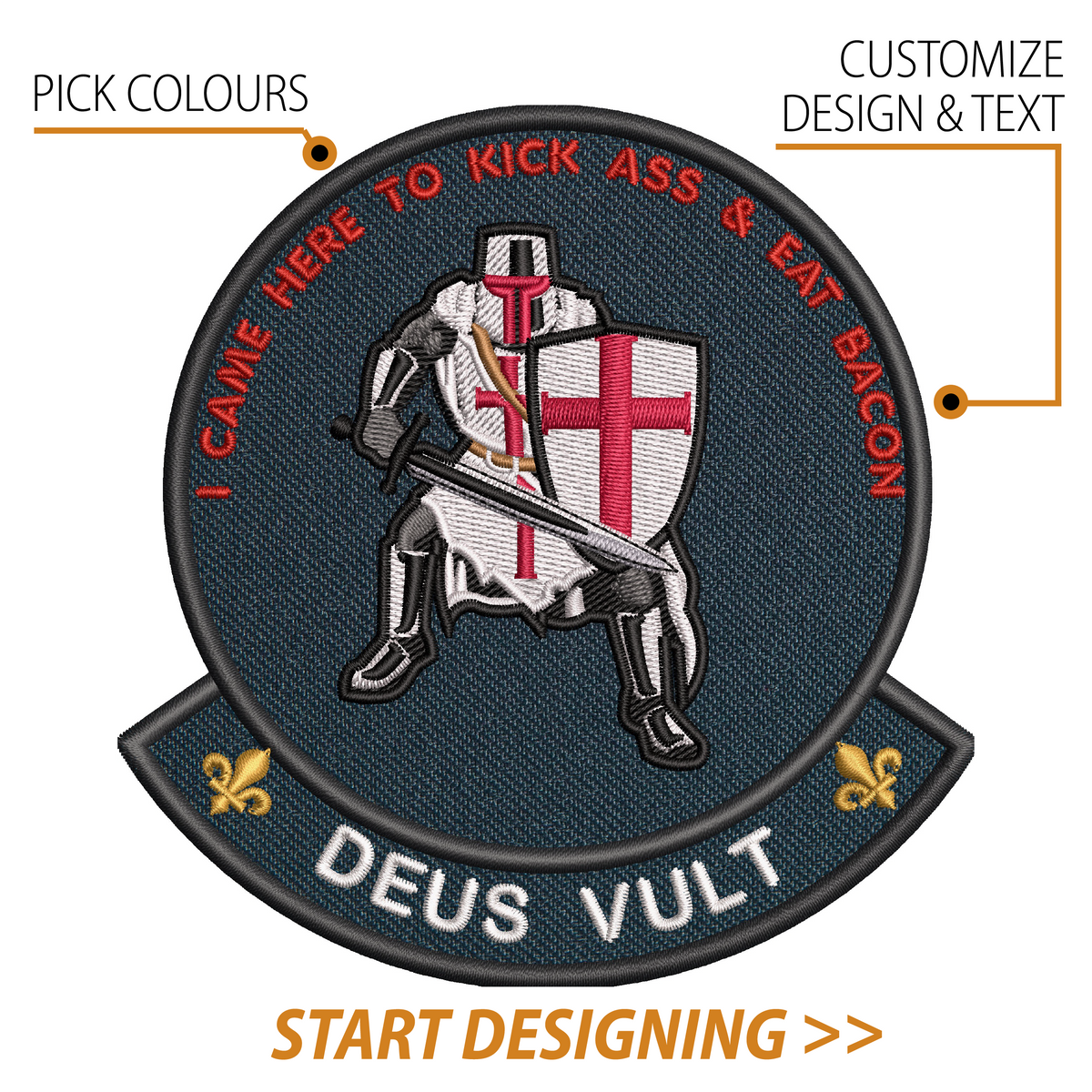 Create Your Own Patch (5 x 4.9"Circle With Scroll) – CPGear Tactical