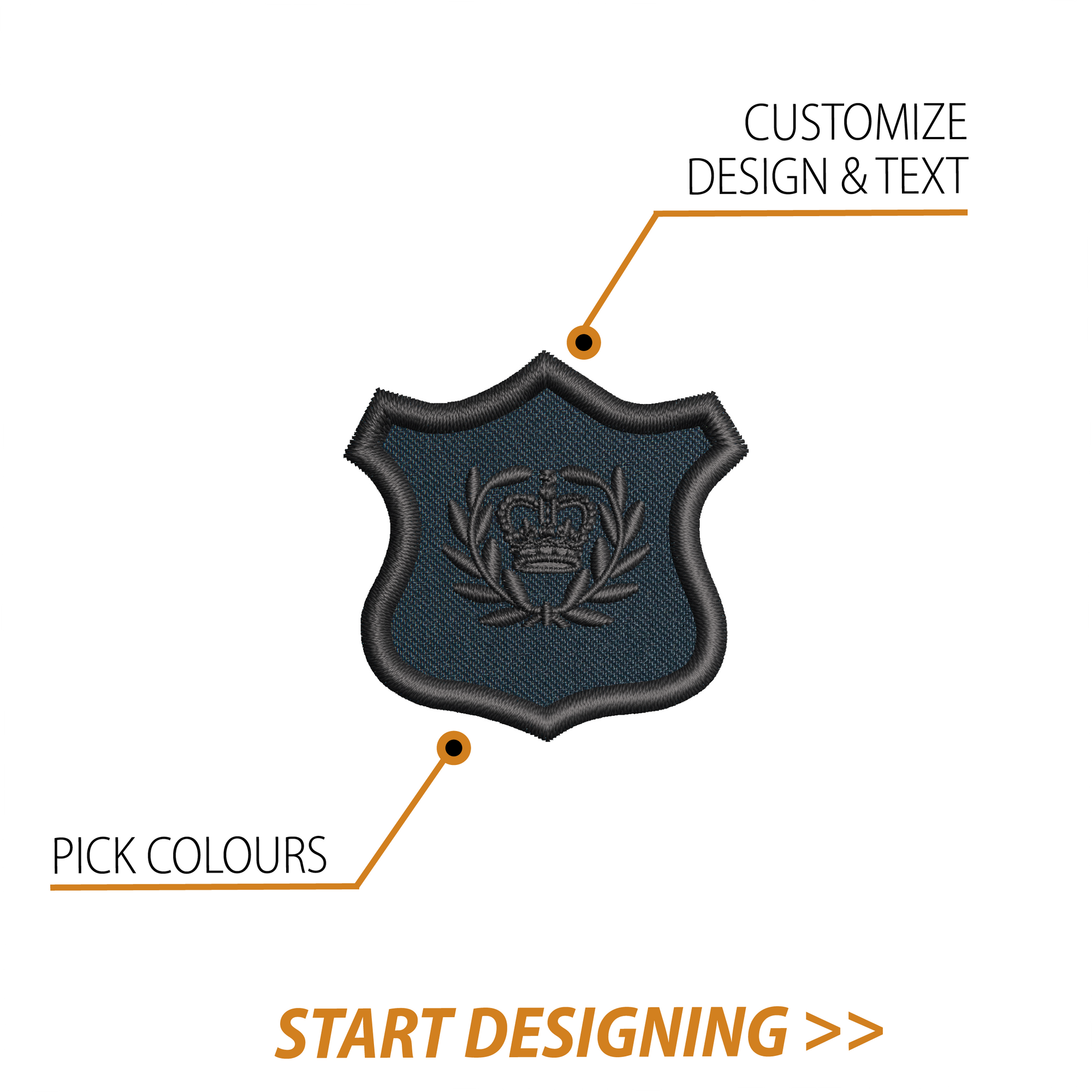 Create Your Own Shield Patch (1.80" x 1.70" Elegant Shield) – CPGear ...