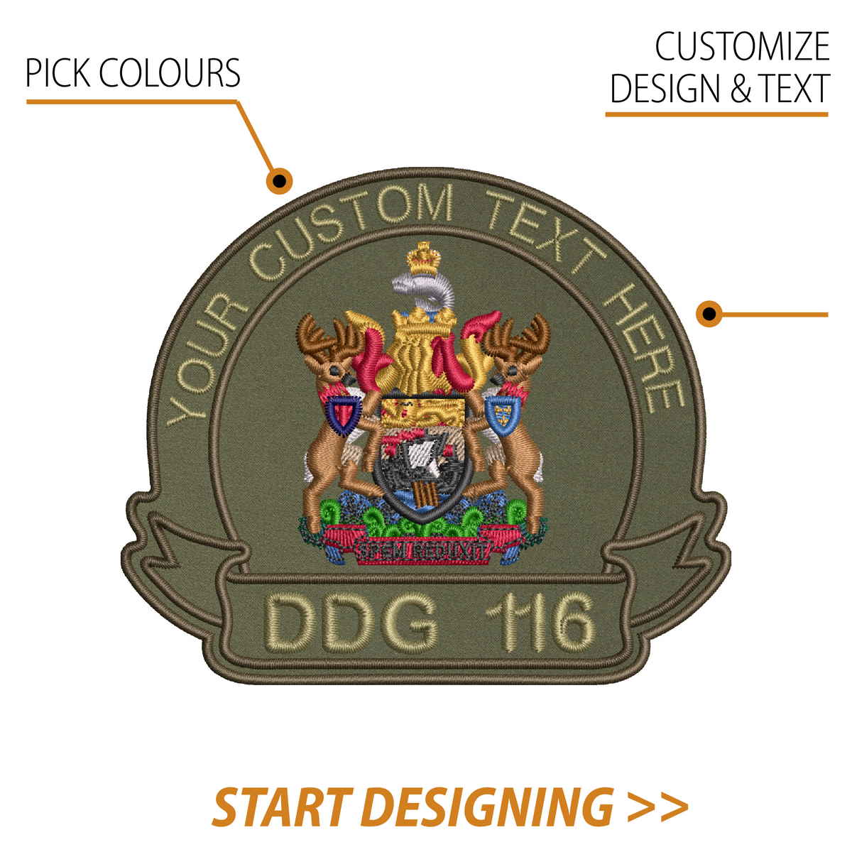 Create Your Own Patch (4 X 4.70" Circle With Scroll 2) – CPGear Tactical