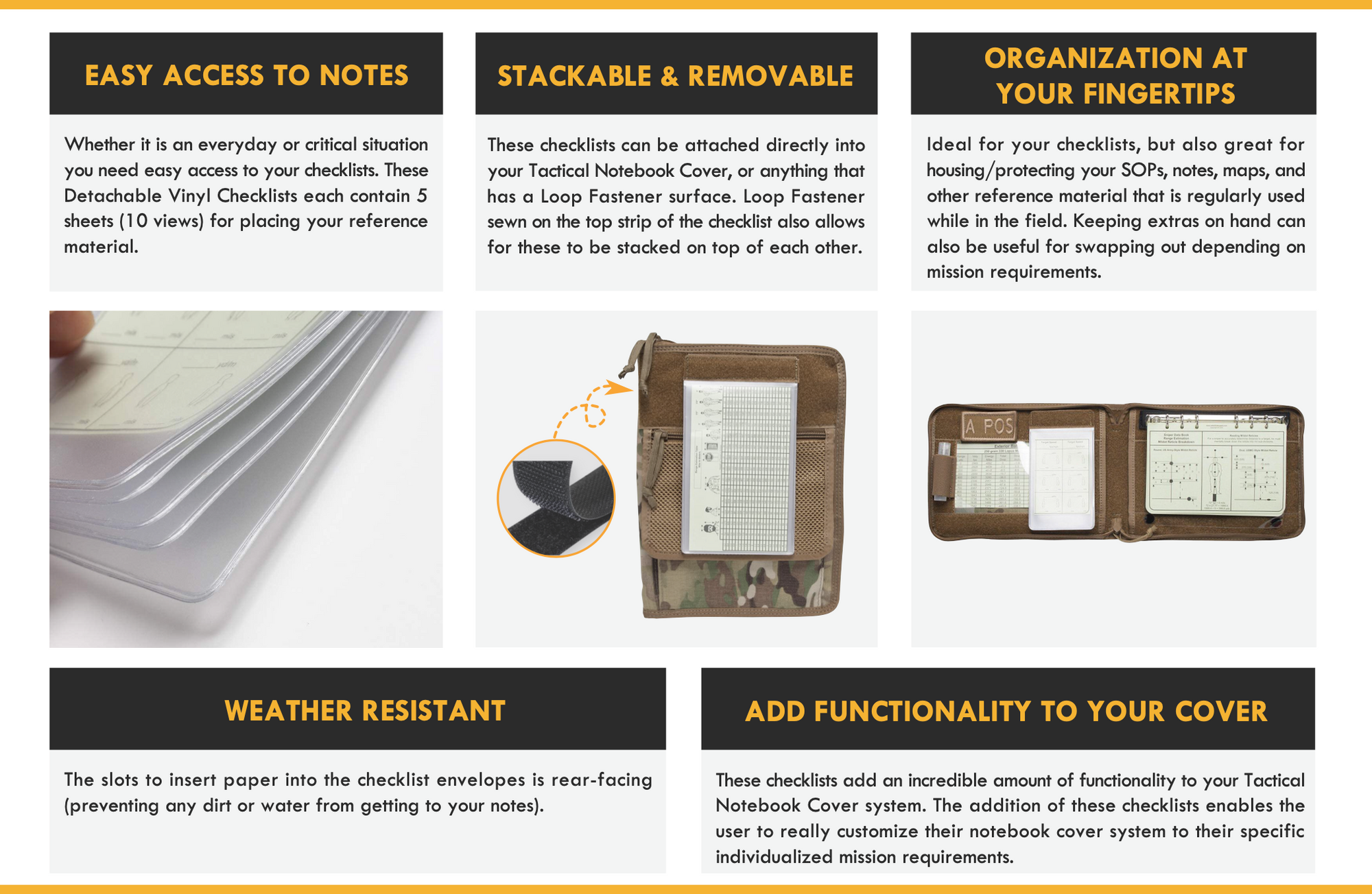 Detachable Vinyl Checklists (for 4x8" Paper), 5 pages/10 views, stacka ...